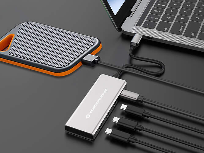 Hub USB Conceptronic Hubbies | 4 puertos USB-C 3.2 Gen 2, 100 W