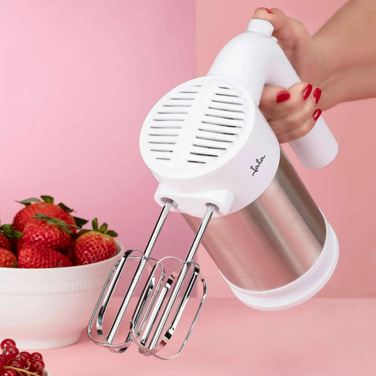 Batidora Amasadora Jata JEMA1240 | 400 W, 5 Velocidades, Inox, Blanco