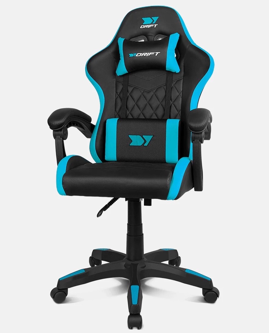 Silla Gaming Drift DR35BL Negro/azul - Reposabrazos fijos, reclinable ...