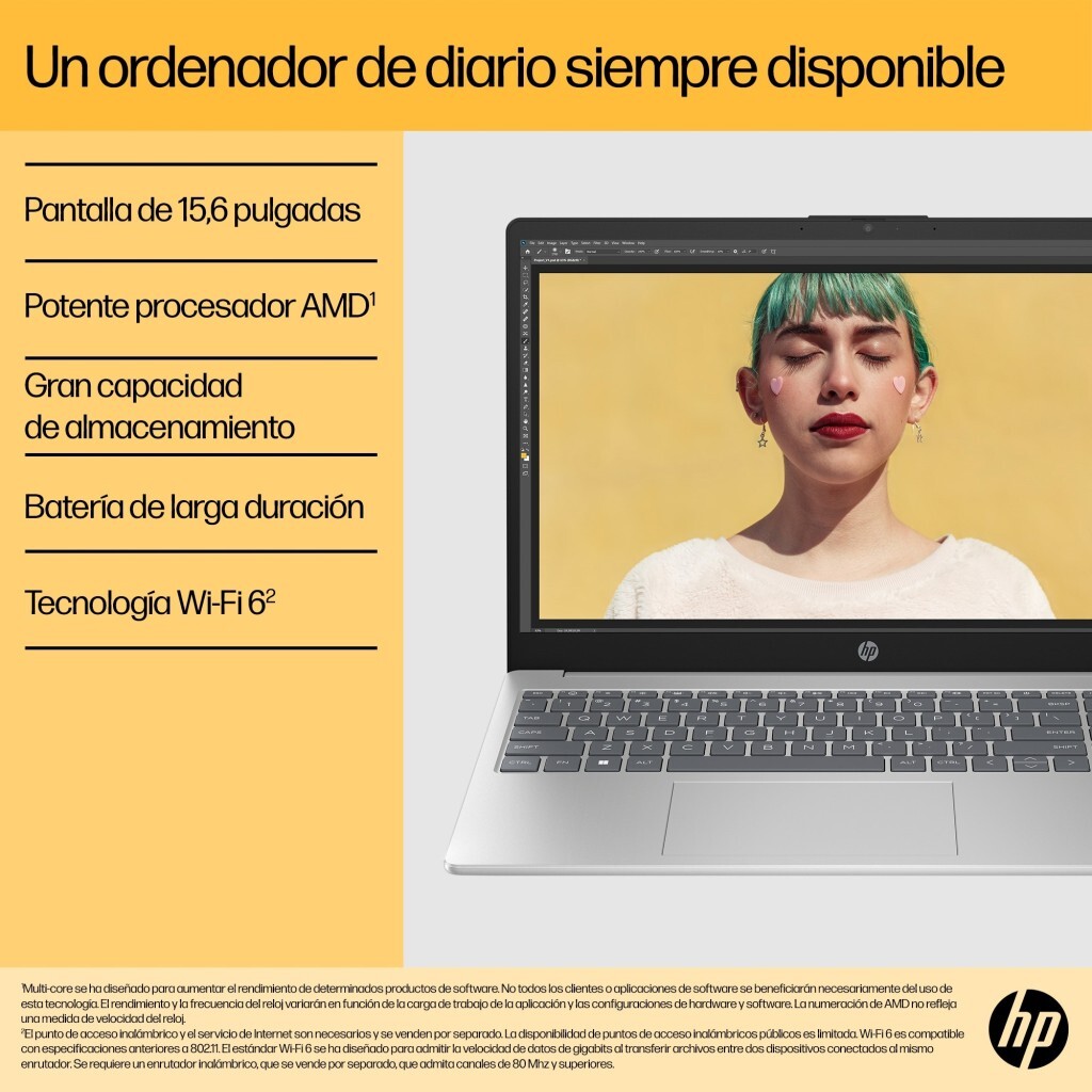 Portátil HP 15-FC0226NS - 15,6" Full HD, Ryzen 7, 16 GB RAM, SSD 512 GB, Windows 11 Home