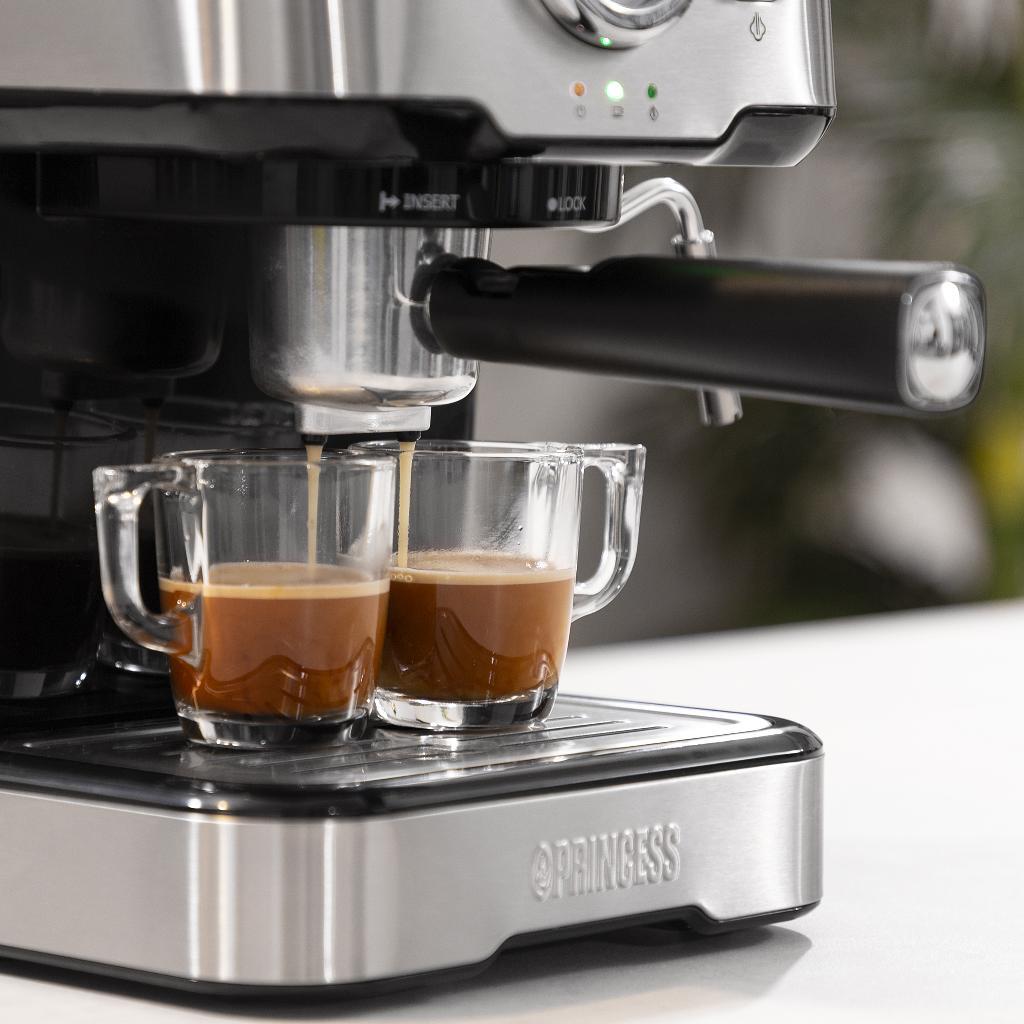 Cafetera Espresso Princess 249412 | 1100W, 20 Bares, 1-2 Tazas