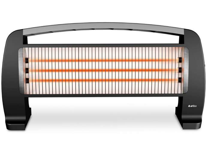Estufa Infrarrojos Artica AI1200 | 1200 W, Cuarzo, Anti-vuelco, Negro