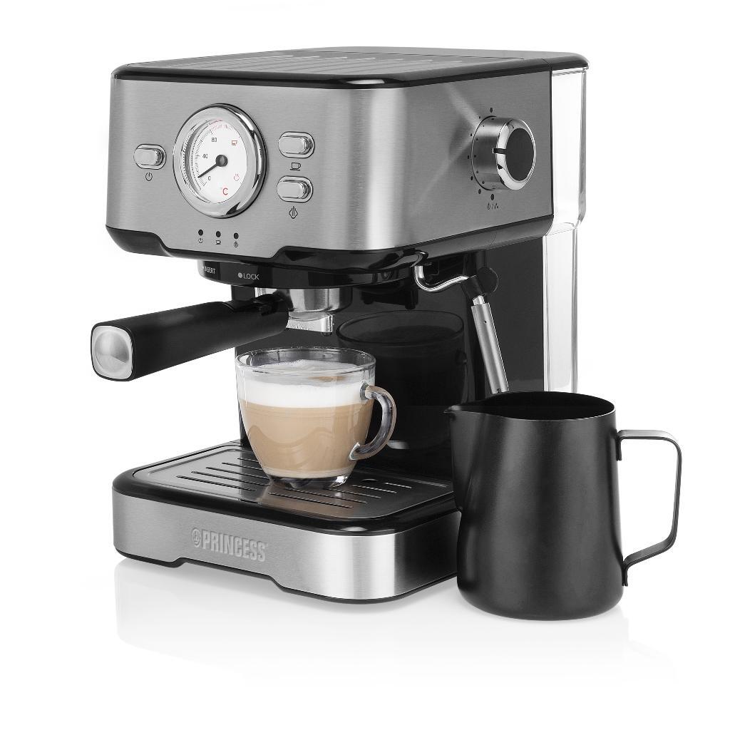 Cafetera Espresso Princess 249412 | 1100W, 20 Bares, 1-2 Tazas
